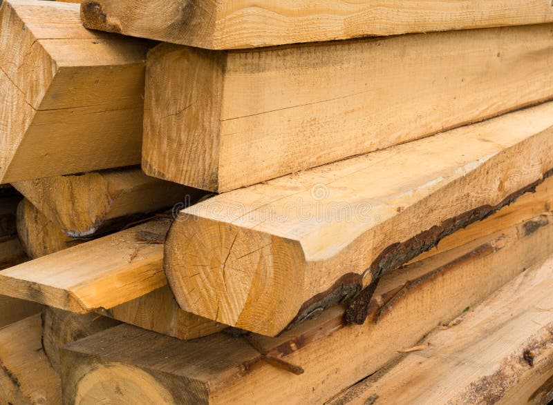 Pile of wooden beams stock image. Image of bole, rough - 86401683