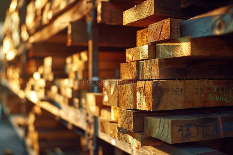 A Pile of Wooden Beams Stacked on Top of Each Other. Suitable for ...