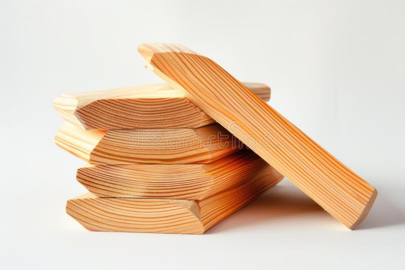 A Pile of Wooden Building Blocks Stacked High Stock Image - Image of ...