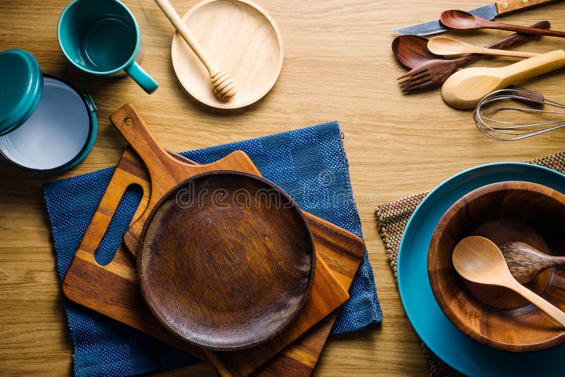 Pile of Wooden Kitchen Utensils Stock Image - Image of closeup, rustic ...