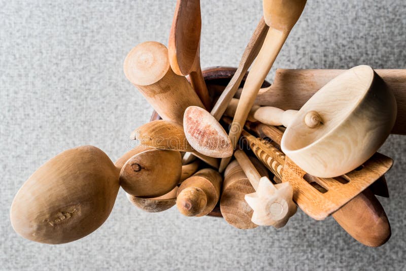 Pile of Wooden Kitchen Utensils. Stock Image - Image of kitchen, group ...
