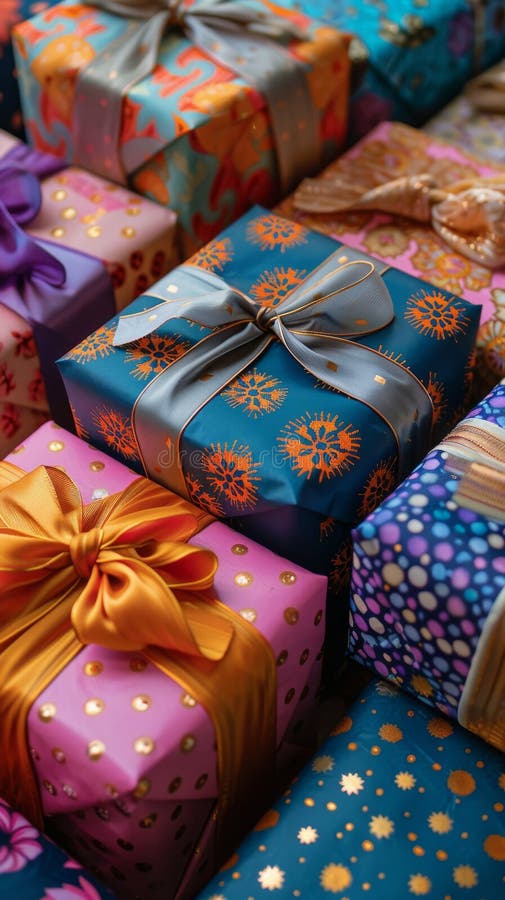 Pile of Wrapped Presents stock image. Image of packages - 329993727