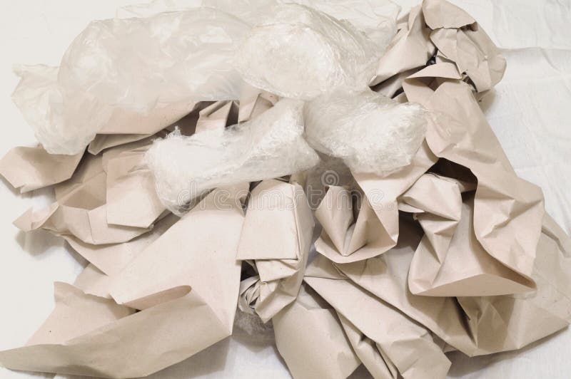 Pile of Wrapping Paper and Cellophane Stock Photo - Image of page ...