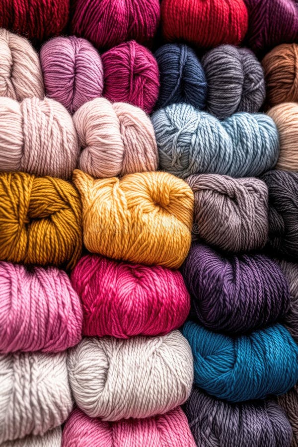 A Pile of Yarn Stacked on Top of Each Other, Ready for Knitting or ...