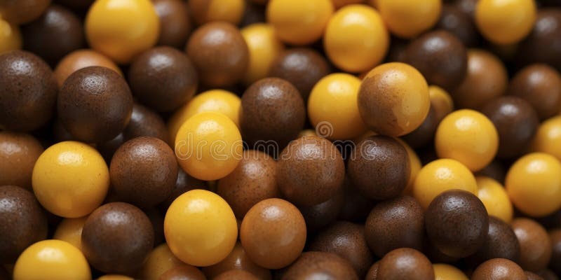 A Pile of Yellow and Brown Round Objects. Stock Image - Image of yellow ...