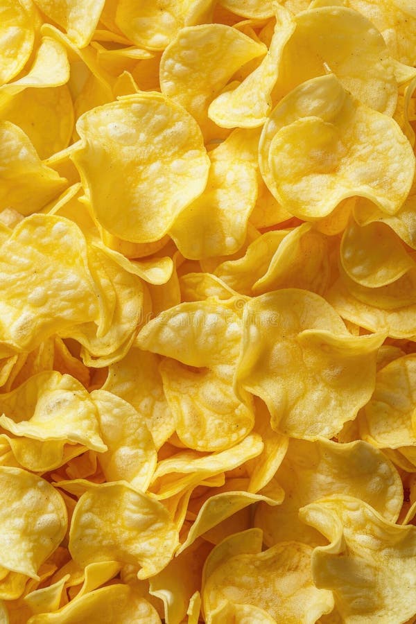 A Pile of Yellow Chips on a Table, Suitable for Food and Snack Concepts ...