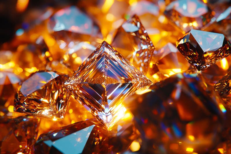 A Pile of Yellow Diamonds Sitting on Top of Each Other Stock Photo ...