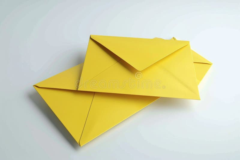 A Pile of Yellow Envelopes Stacked on Top of Each Other. Versatile ...