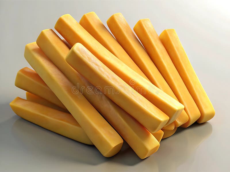 A Pile of Yellow Hexagonal Prism Sticks Stacked Together on a Gray ...