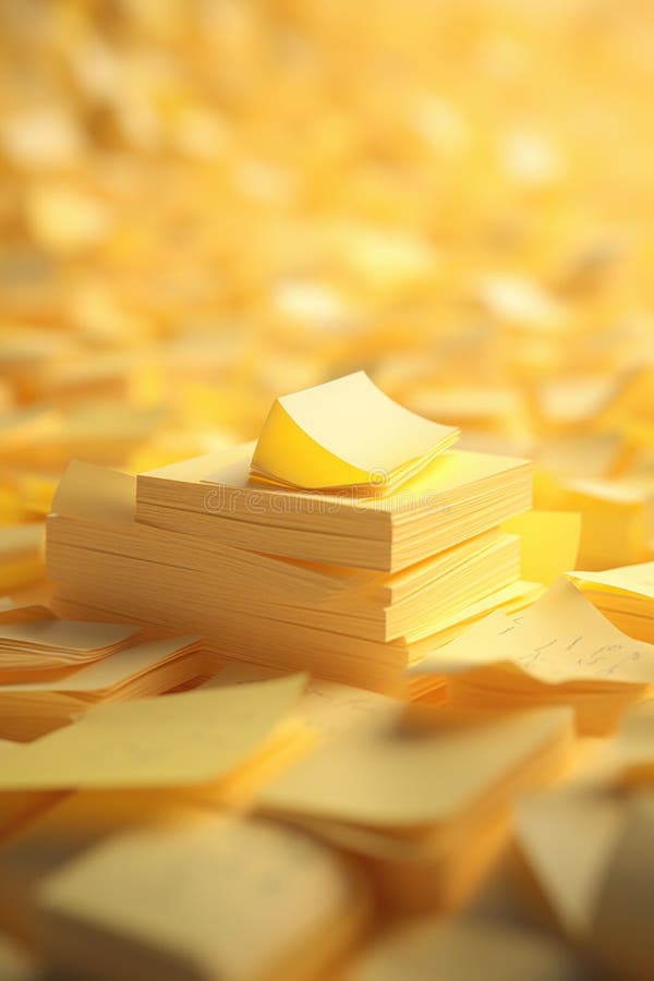 A Pile of Yellow Post-it Notes Stacked on Top of Each Other. Great for ...