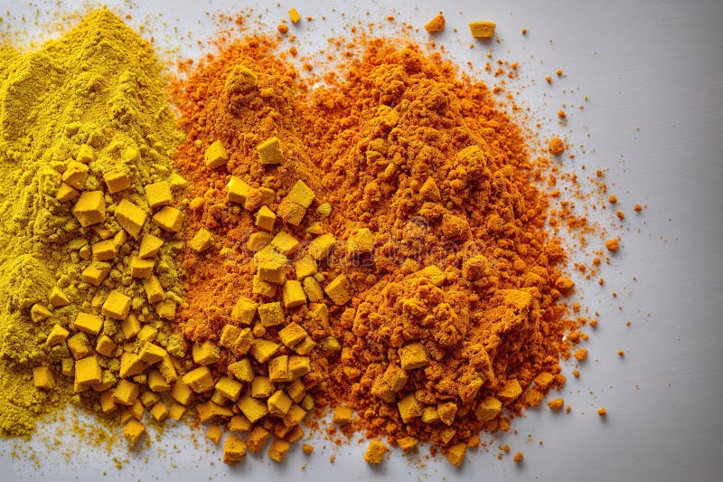 A pile of yellow powder. stock photo. Image of mound - 313735486