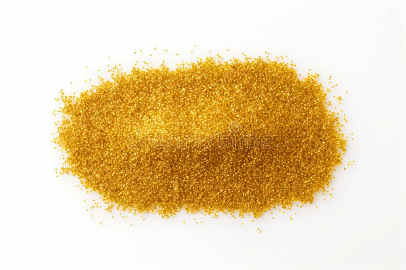Pile of Yellow Glitter on White Background. Generative AI Stock ...