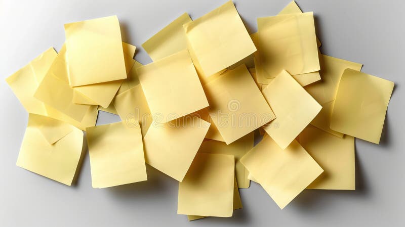 A Pile of Yellow Sticky Notes on a White Background, Ready for Writing ...