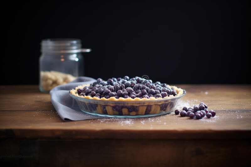 Piled Blueberries in Open Pie Crust Stock Photo - Image of generated ...