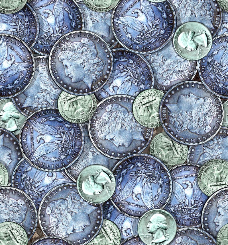 Piled coins pattern stock illustration. Illustration of currency - 2927813