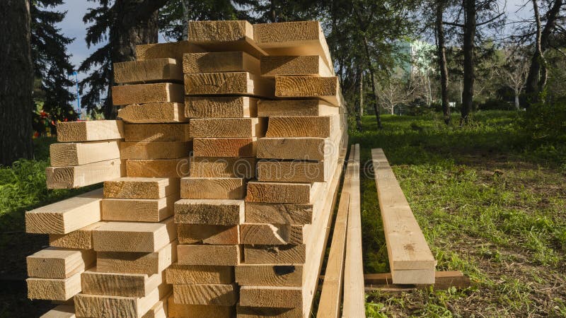 Piled comstruction boards stock photo. Image of timber - 177328318