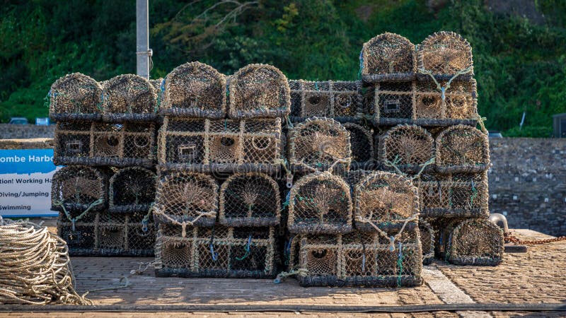 Piled fish baskets stock photo. Image of great, equipment - 137804998