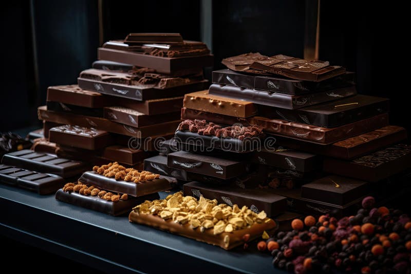 Piled High with Different Varieties of Chocolate Bars, Each One Ready ...
