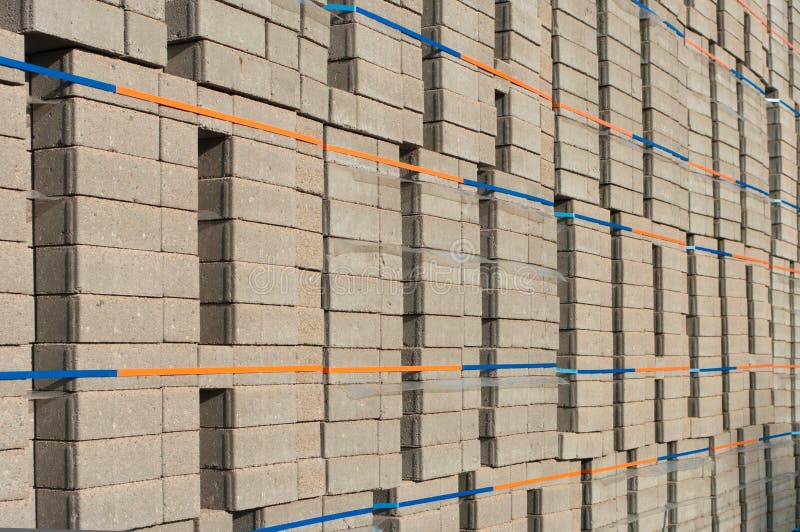 Piled up bricks stock photo. Image of concrete, industrial - 22570674