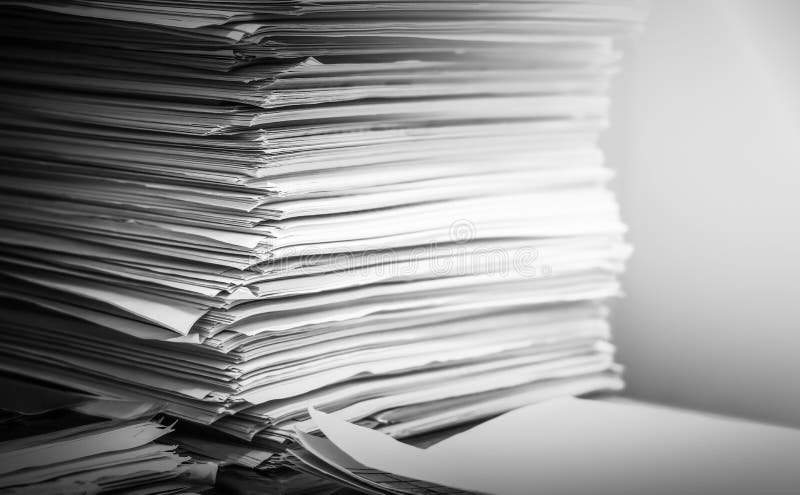A Piled Up Office Work Papers Stock Image - Image of document, texture ...