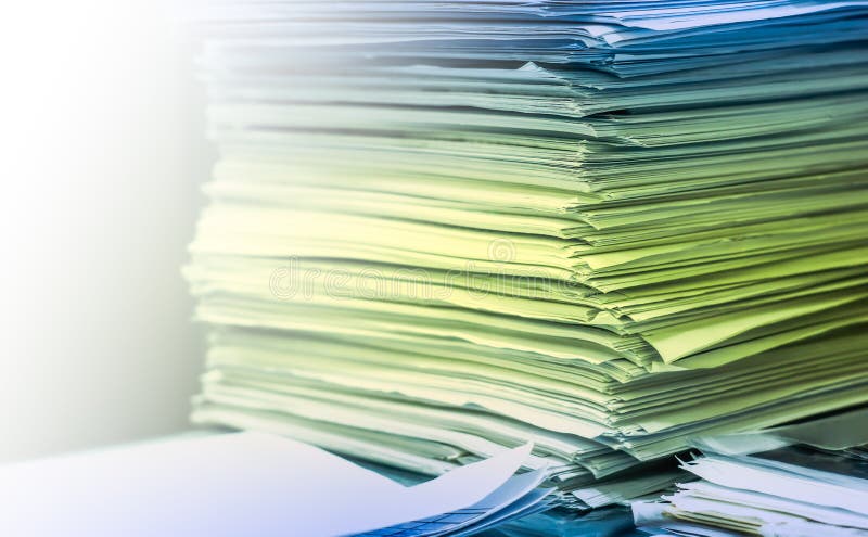 A Piled Up Office Work Papers Stock Photo - Image of business, legal ...