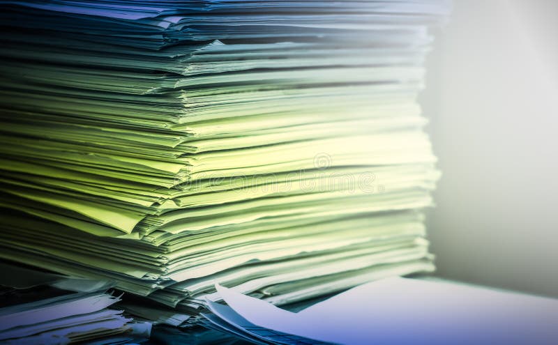 A Piled Up Office Work Papers Stock Image - Image of papers ...