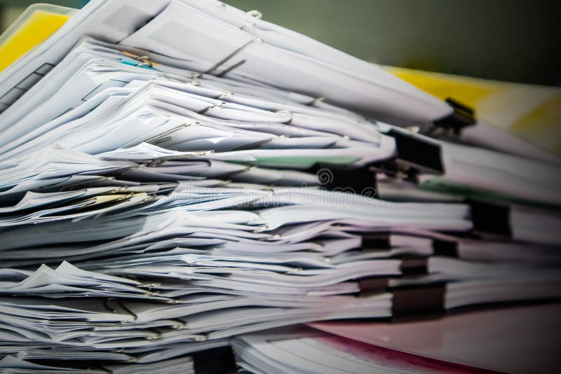 A Piled Up Office Work Papers Stock Image - Image of papers ...