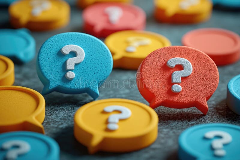 Piled Up Question Marks on a Table, Creative Way To Express Curiosity ...