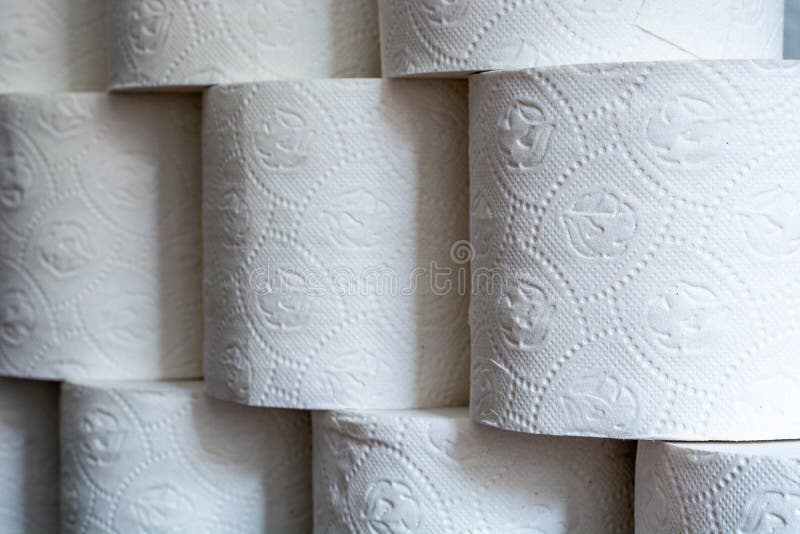 Piled Up Toilet Paper Rolls Close Side Stock Photos - Free & Royalty ...
