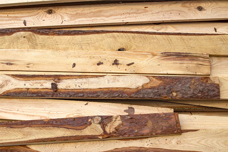 Piled Wooden Boards after Processing, a Pack of Slats Stock Image ...