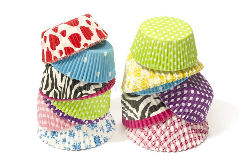 Piles of All Colors Cupcake Paper Cups. Stock Photo - Image of cases ...