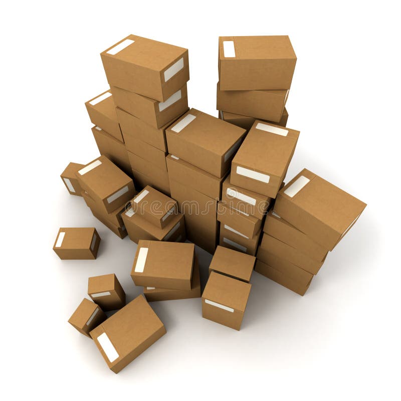 Pile of cardboard boxes stock vector. Illustration of packets - 33005816