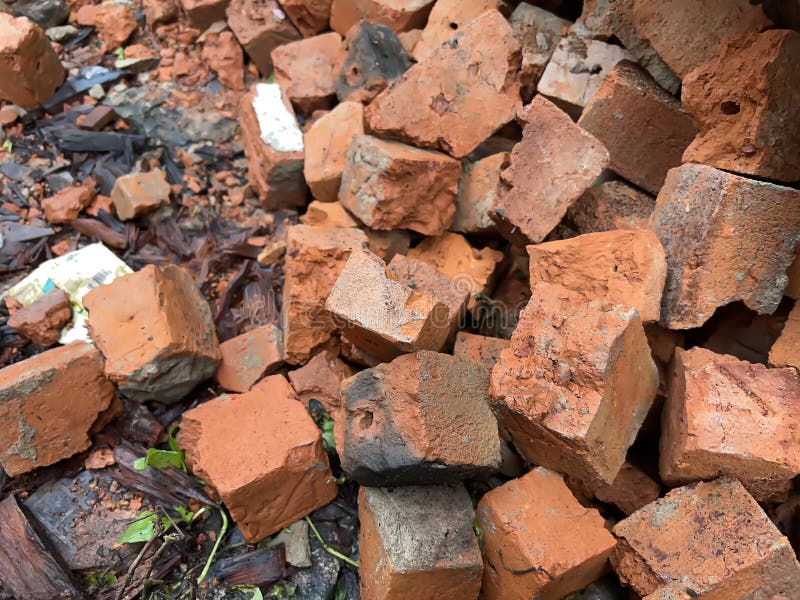Pile of Bricks on the Ground . Stock Image - Image of pinnacle, broken ...