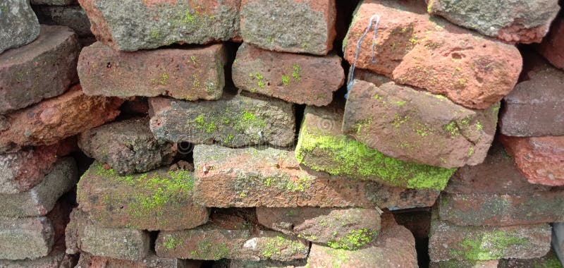 Piles of Bricks Scattered in Front of the House Stock Image - Image of ...