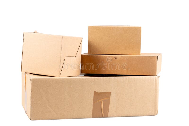 Used Cardboard Boxes. stock image. Image of inventory - 63660303