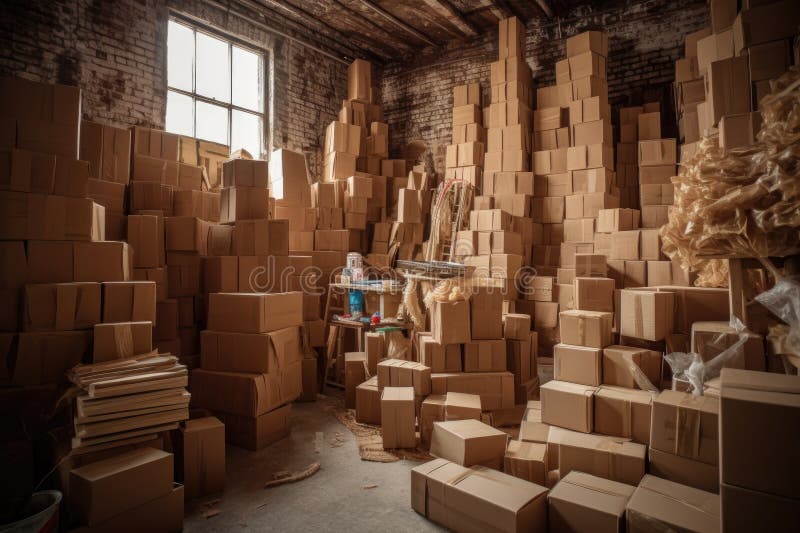 Piles of Cardboard Boxes Ready for Shipment Stock Illustration ...