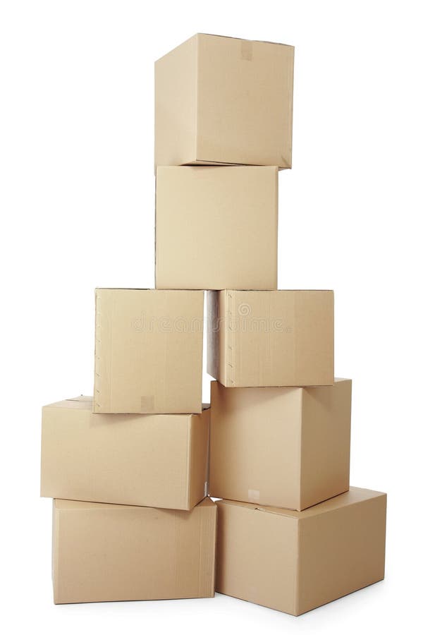 Closed Cardboard Box Taped Up Stock Photo - Image of package, board ...