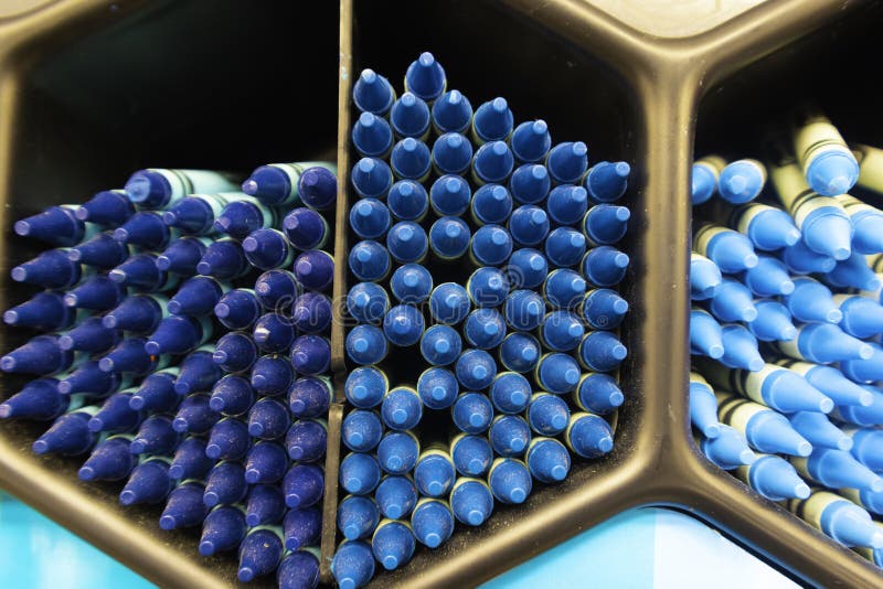 Piles of Coloring Crayons on Display in a Shop Stock Photo - Image of ...