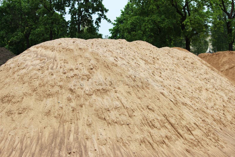 A Piles of Construction Sand on the Site for the Construction of the ...