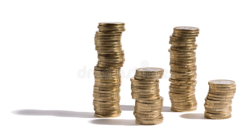 Piles D'euro Factures Sur Un Bureau De Pin Image stock - Image du cinq ...