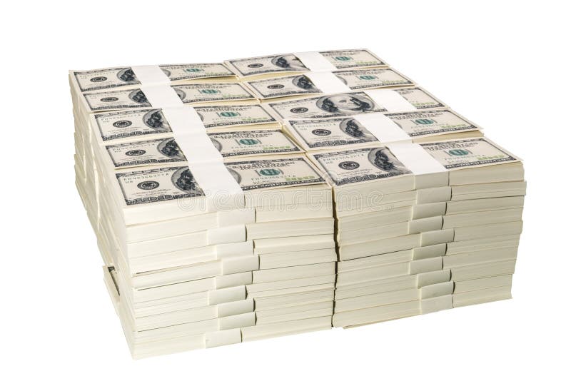 Piles D'un Million De Dollars US Dans Cent Billets De Banque Du Dollar ...