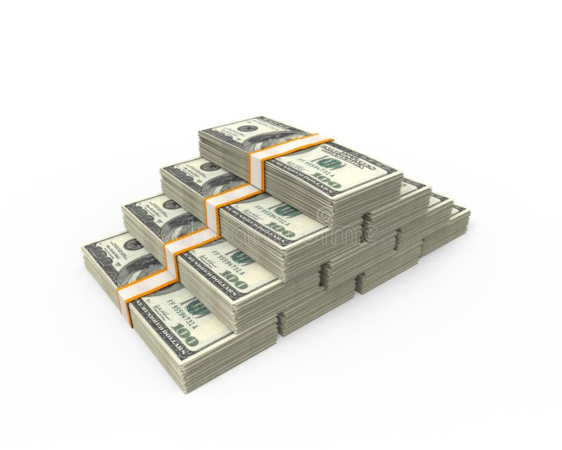 Piles De Cent Billets D'un Dollar Illustration Stock - Illustration du ...
