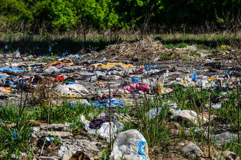 Different Garbage on a Ground Stock Image - Image of ecology, landfill ...