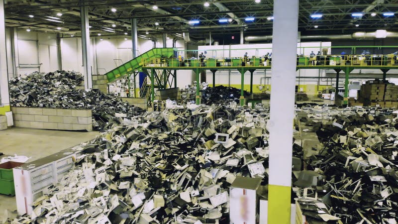 Recycling Industry Concept, Plastic Trash Recycling Factory. a Pile of ...