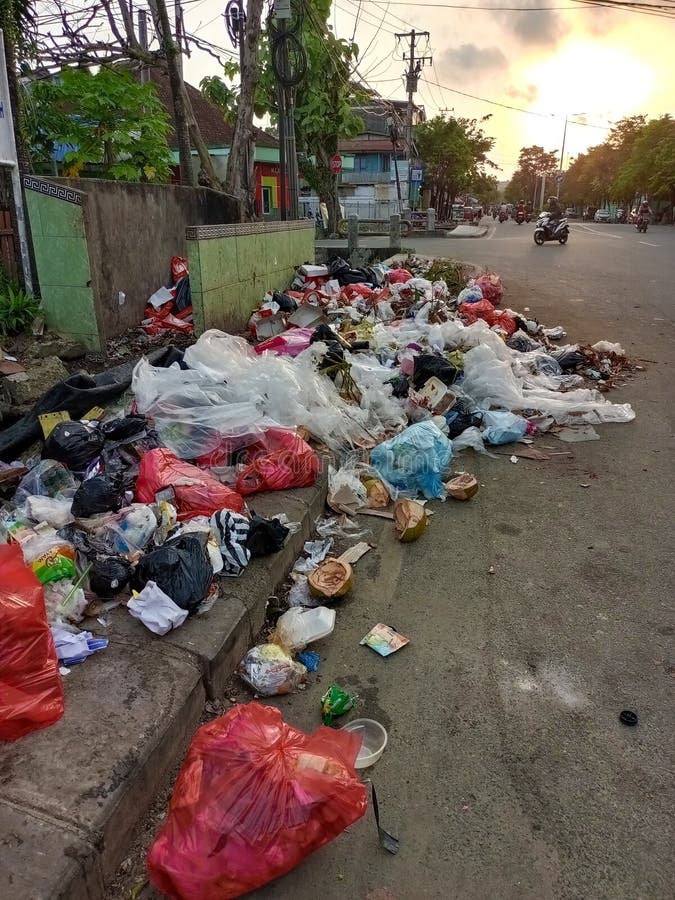 Garbage is Scattered in the City. Trash Cans. Stock Image - Image of ... Garbage is Scattered in the City. Trash Cans. Stock Image - Image of ...