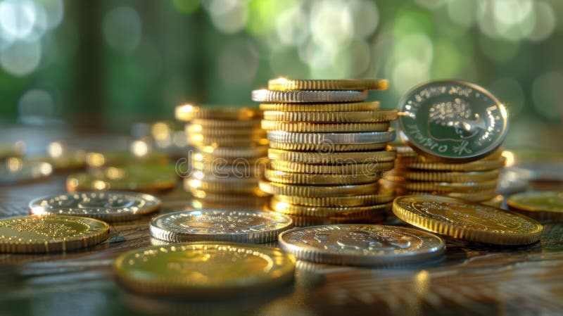 The Piles of Gold Coins.AI Generated Image Stock Photo - Image of ...