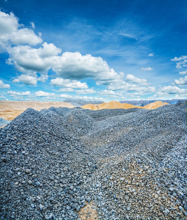 Piles of Gravel and Construction Sand Stock Photo - Image of built ...