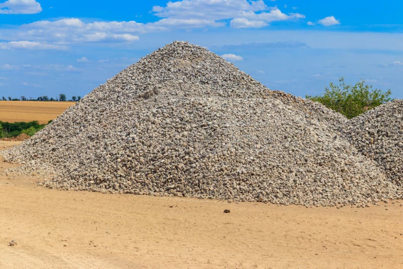 Piles of Gravel for Road Construction Stock Photo - Image of concrete ...