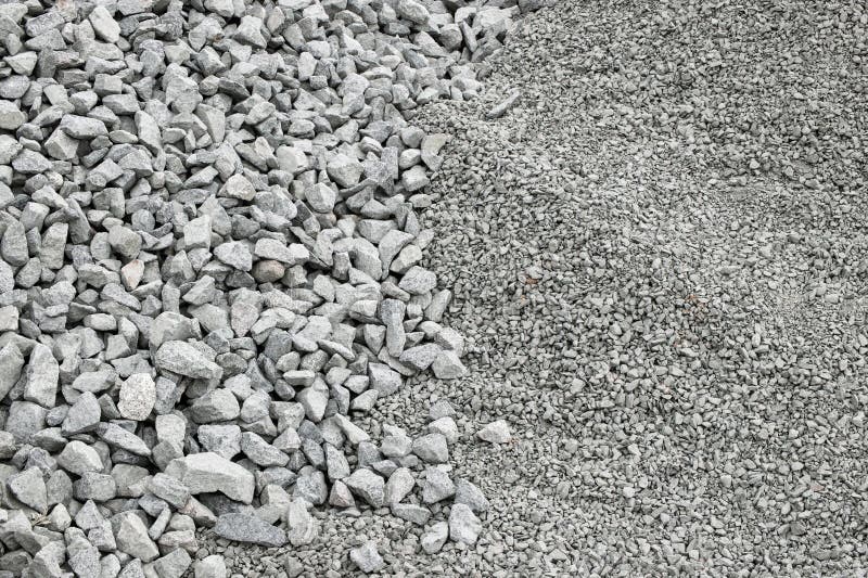 Piles of Gray Aggregate Stone Materials at a Construction Site in ...