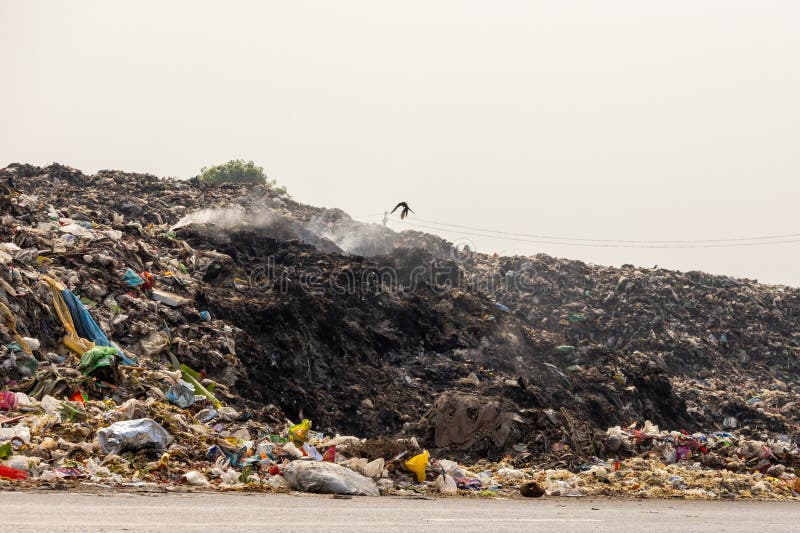 Piles of Household Waste are Left on the Side of the Road. Dumping ...